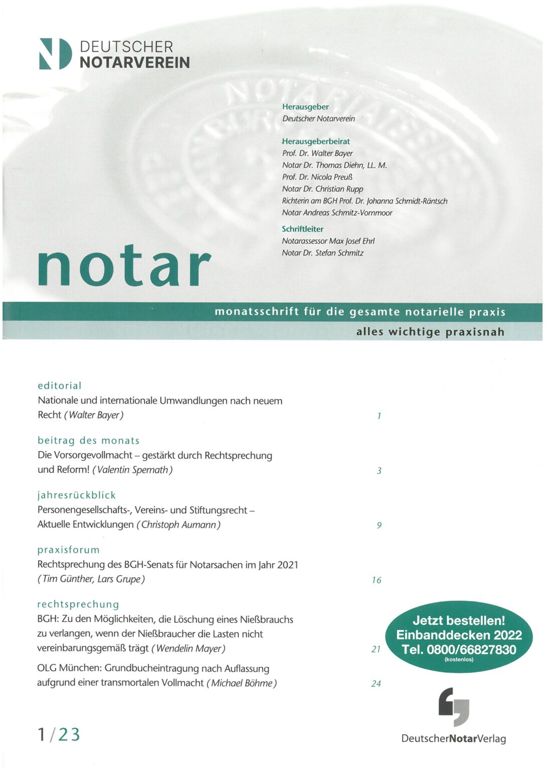 notar 1/2023 – Deutscher Notarverein