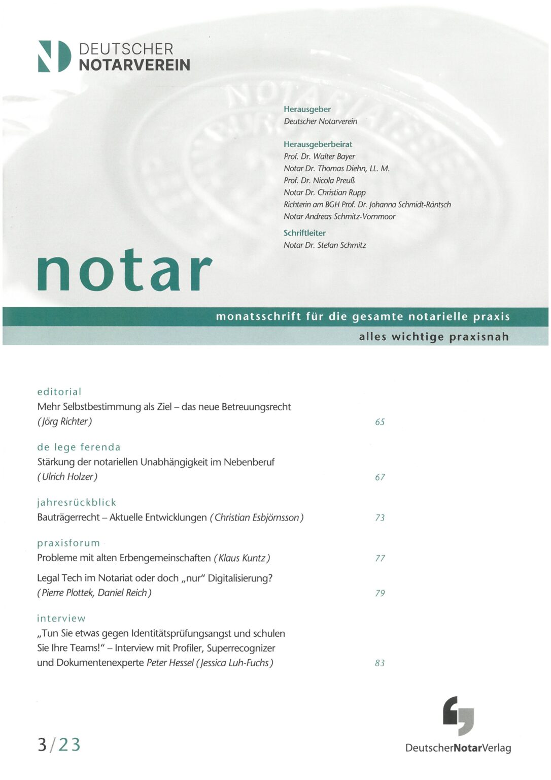 notar 3/2023 – Deutscher Notarverein