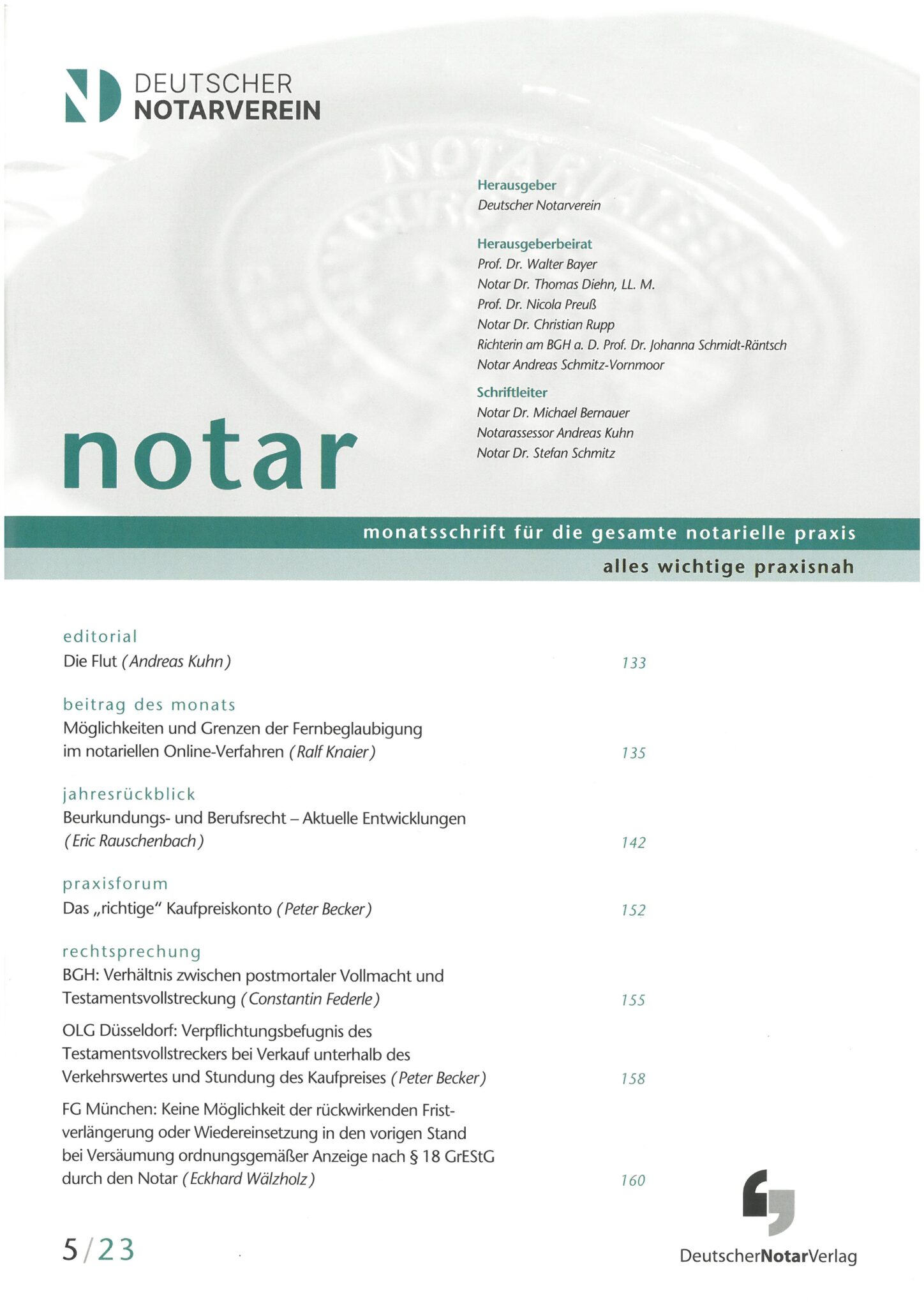 notar 5/2023 – Deutscher Notarverein